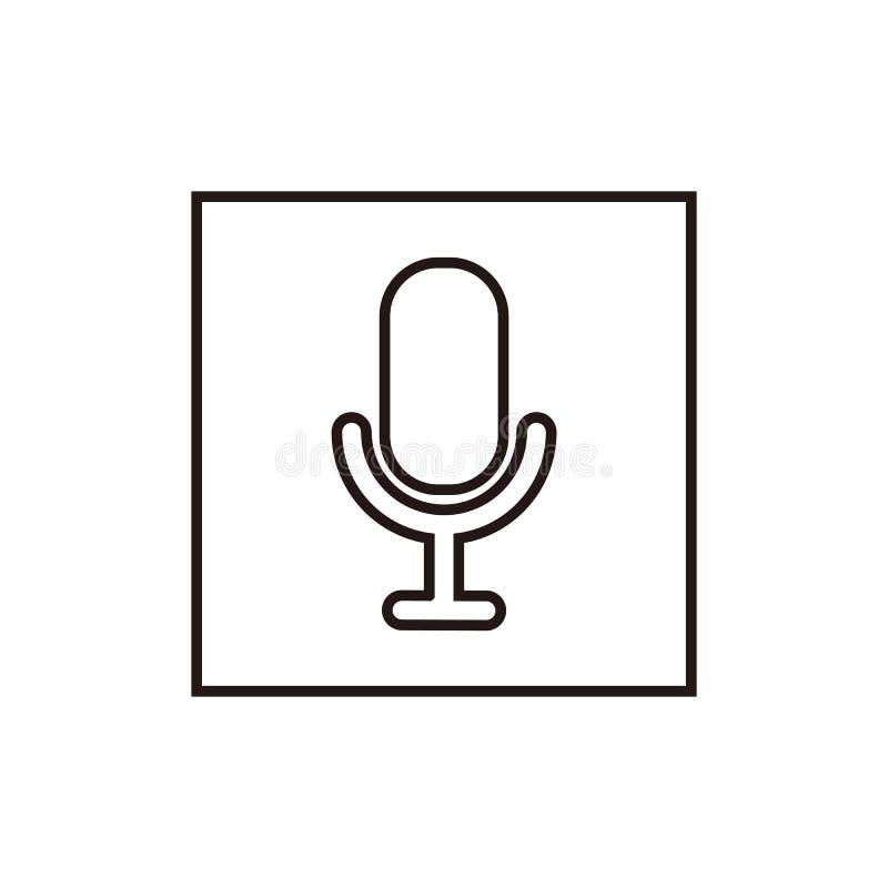 A Microphone Icon in a Square Box. Vector. Stock Vector - Illustration ...