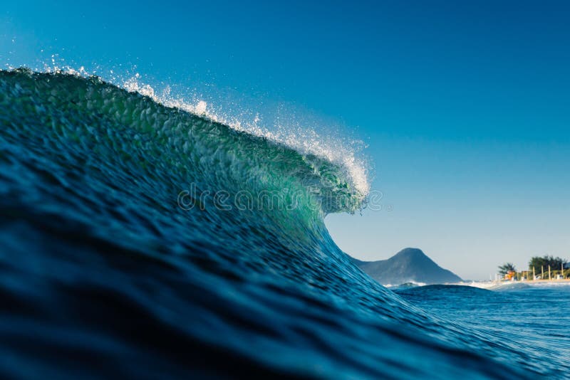 Ideal Wave in Atlantic Ocean. Beach Break Wave in Brazil Stock Photo ...