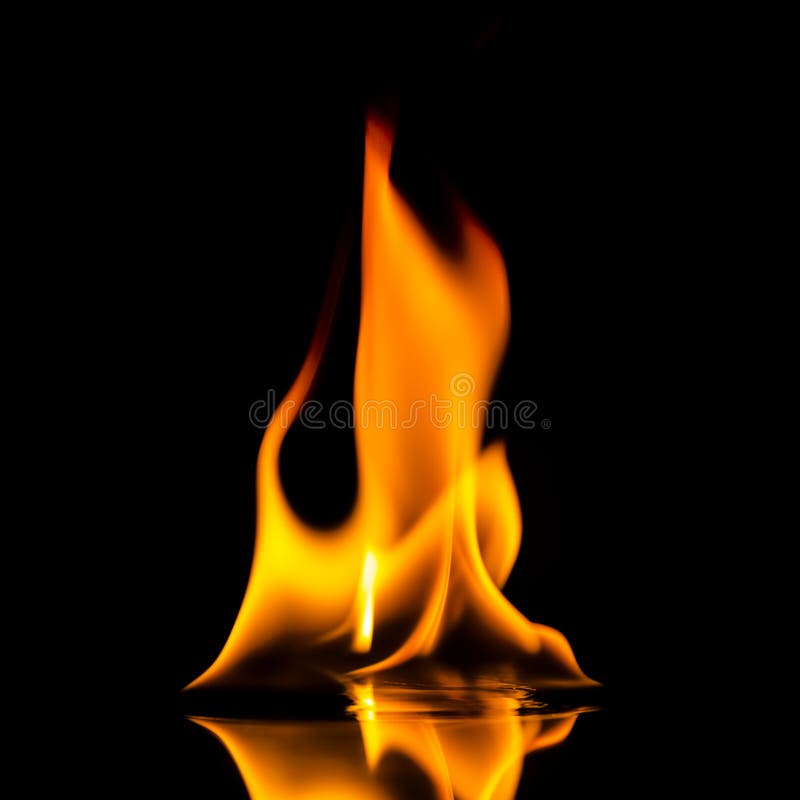 Fire Flames on Black Background Stock Photo - Image of dark, bonfire ...