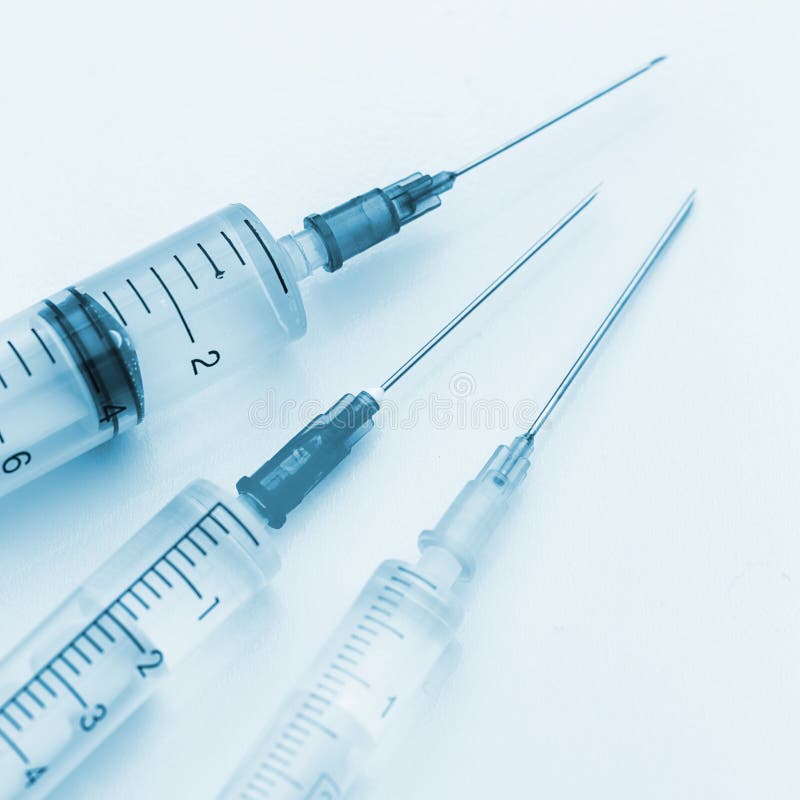 Several Syringes with Injection Solution Stock Photo - Image of devices ...