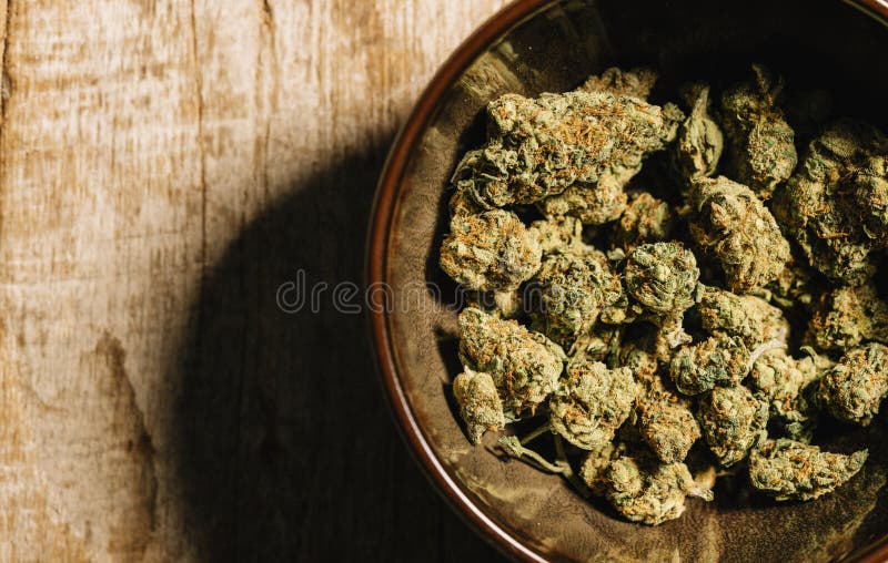 Cannabis CBD Marijuana Weed Buds in a Shell Stock Image - Image of ...