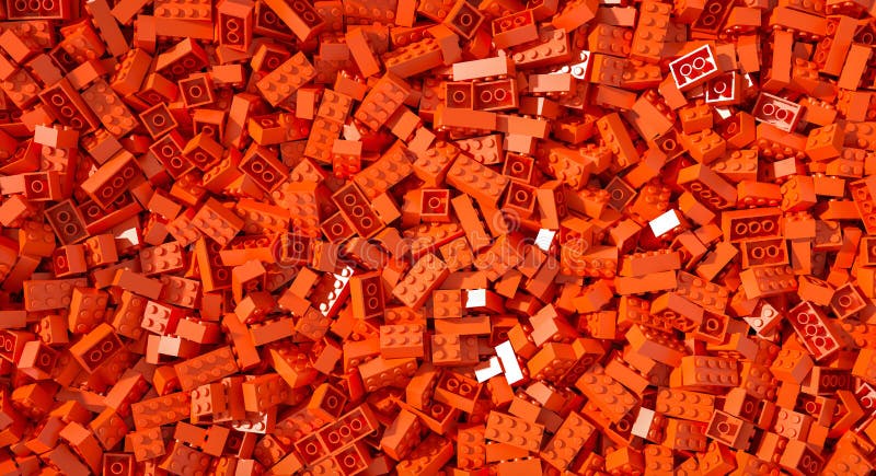 Red Toy Bricks Background - Concept Image - 3D Rendering Illustration ...