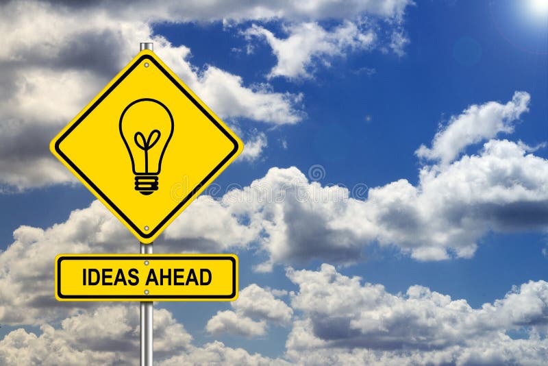 Fresh Ideas Sign in the Sky Stock Photo - Image of advert, information ...