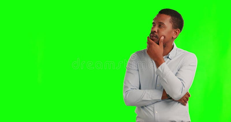 Thumbs Up, Business and Happy Black Man on Green Screen for Support ...
