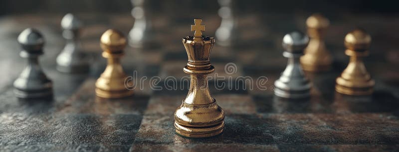 Ideas and Competitive Chess Board Game Play Symbolize the Concept of ...