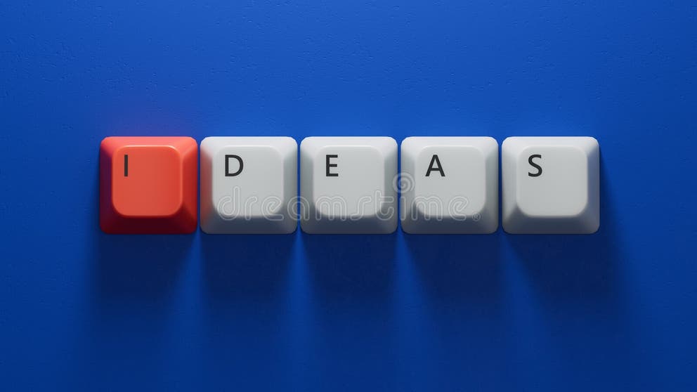 Ideas.Computer Keyboard Keys Spelling Stock Illustration - Illustration ...