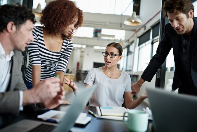 Ideas Exhange. Office Workers Talking in a Meeting in an Office. Stock ...