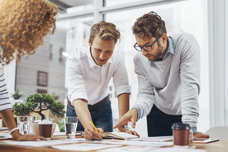 Ideas, Group and Planning with Paperwork in Meeting, Creative and ...