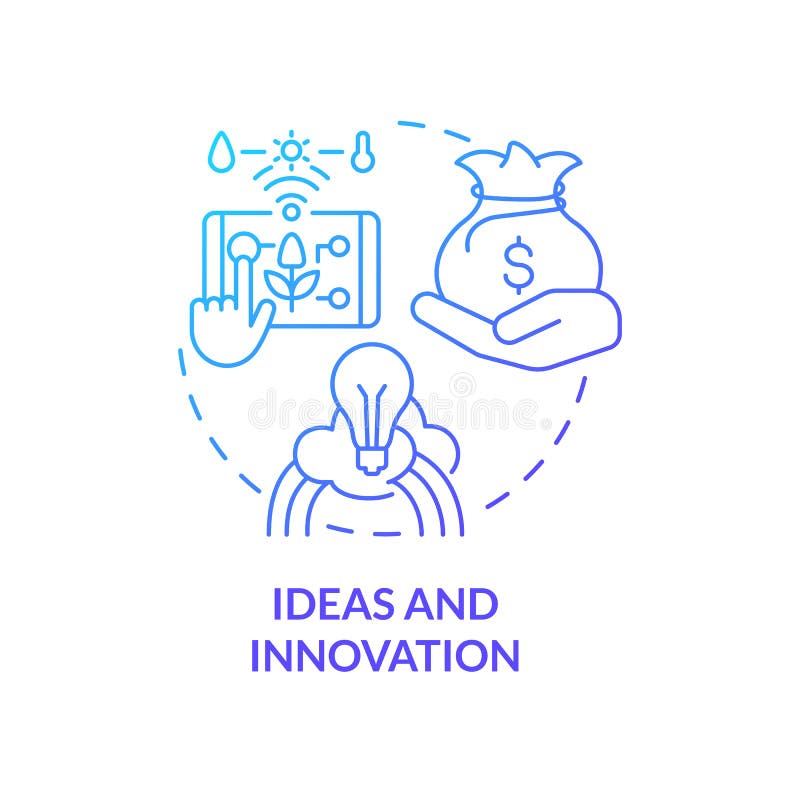 Ideas and Innovation Blue Gradient Concept Icon Stock Vector ...