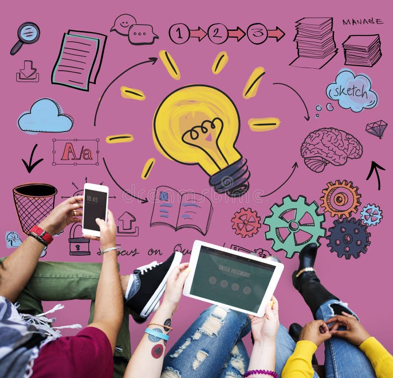 Kid Ideas Learning and Education Concept, Stock Photo - Image of finger ...