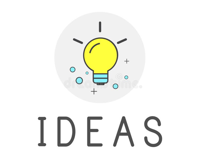 Ideas Lightbulb Innovation Thinking Icon Concept Stock Illustration ...