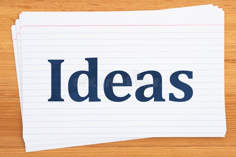 Ideas Message on Index Cards on a Desk Stock Image - Image of stack ...