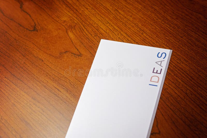 Ideas Note Page on Wooden Table Ready for Writing Stock Photo - Image ...