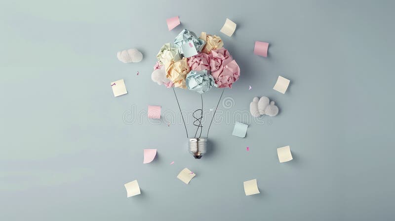 Ideas, Notes, Imagination and Solution. Minimal Style Stock Image ...
