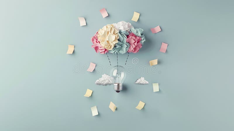 Ideas, Notes, Imagination and Solution. Minimal Style Stock Image ...