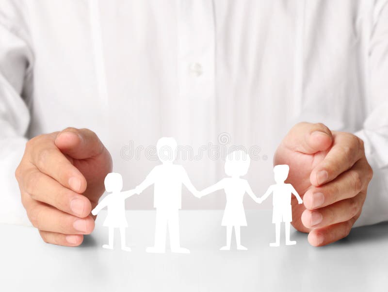 Paper Family Made in Origami on White Isolated Background, Vector ...
