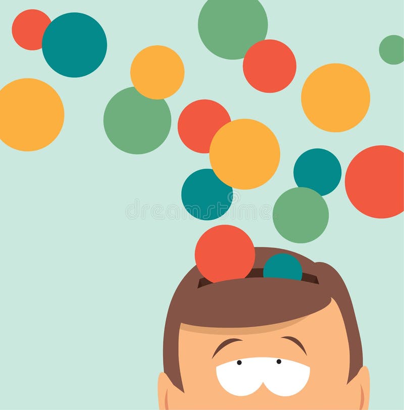 Ideas Que Salen De La Cabeza O De La Mente Ilustración del Vector ...