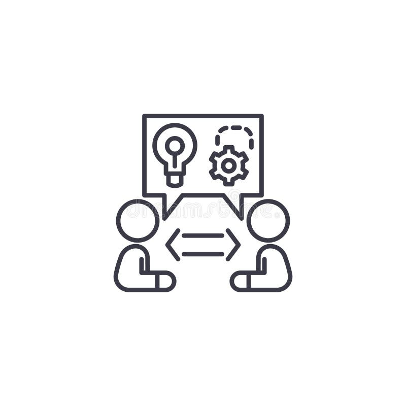 Ideas Sharing Linear Icon Concept. Ideas Sharing Line Vector Sign ...