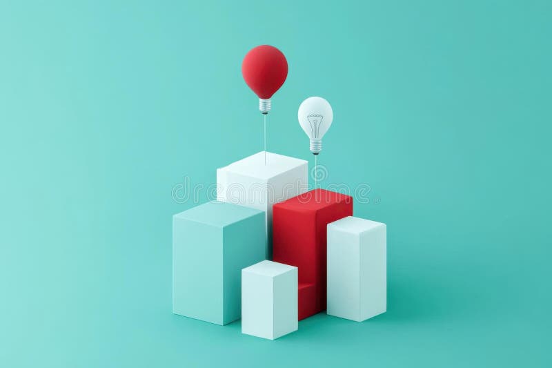 Ideas Shine Over Blocks, Representing Creative Growth and Business ...