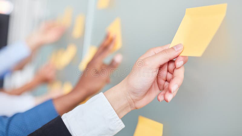 Ideas on Sticky Notes in the Brainstorming Workshop Stock Image - Image ...
