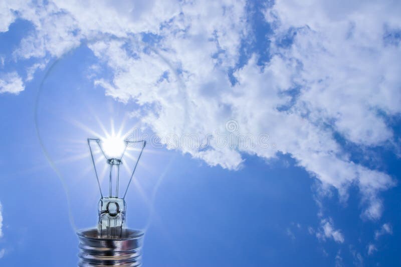 Ideas, the Sun, a Light Bulb. Stock Illustration - Illustration of bulb ...