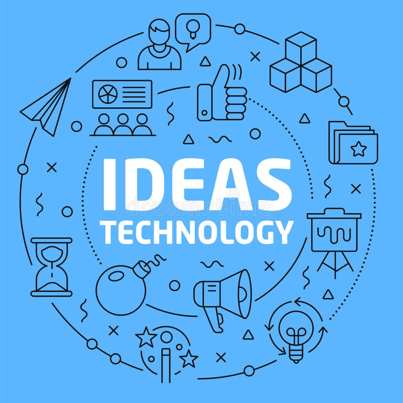 Ideas Technology Blue Lines Illustration for Presentation Stock Vector ...
