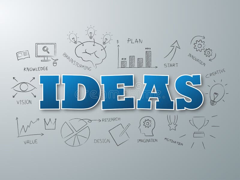 Ideas Blue Word on Background. Vector Illustration Stock Vector ...