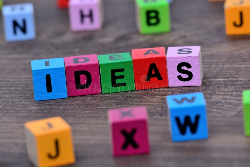 Ideas word on table stock image. Image of information - 94084615