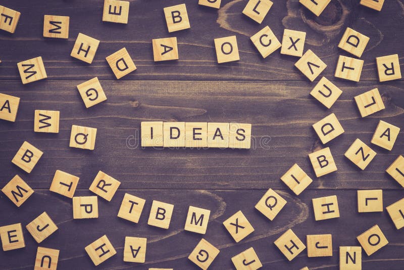 Ideas Word Wood Block on Table for Business Concept. Stock Photo ...