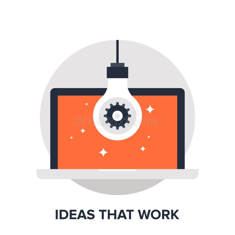 Ideas that Work Flat Icon Design Concept Stock Vector - Illustration of ...