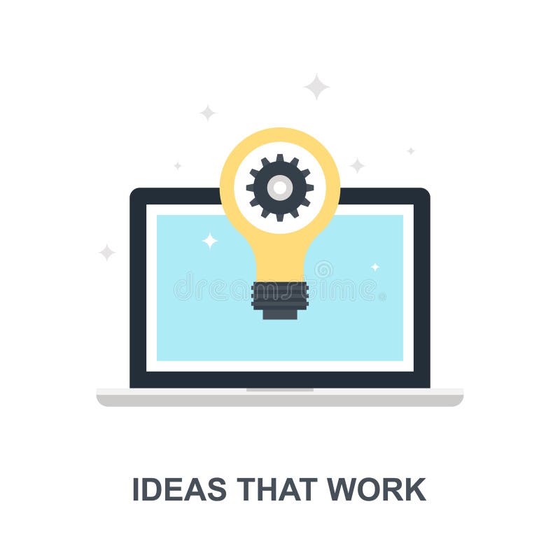 Ideas that Work Flat Icon Design Concept Stock Vector - Illustration of ...