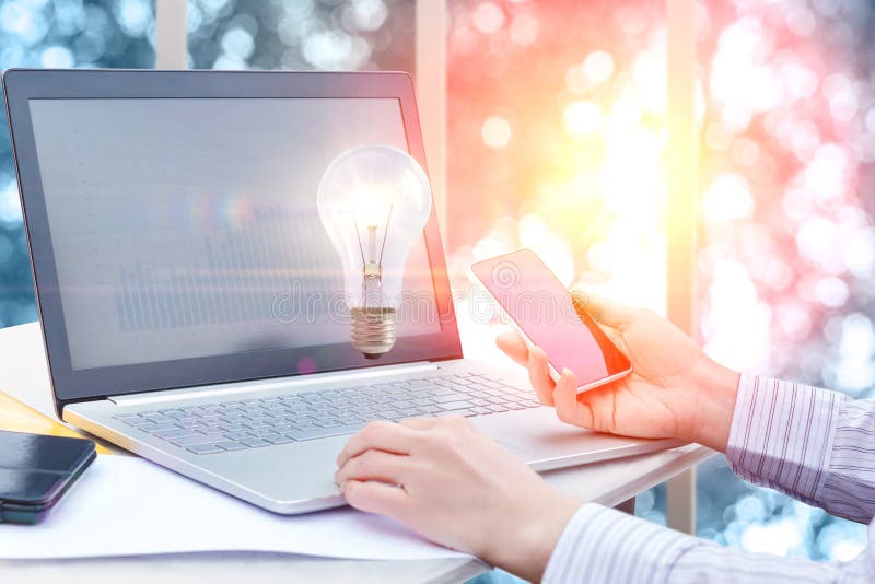 Ideas while Working on Your Computers. Stock Image - Image of market ...