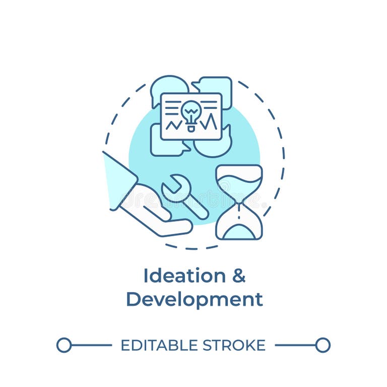 Ideation and Development Soft Blue Concept Icon Stock Vector ...