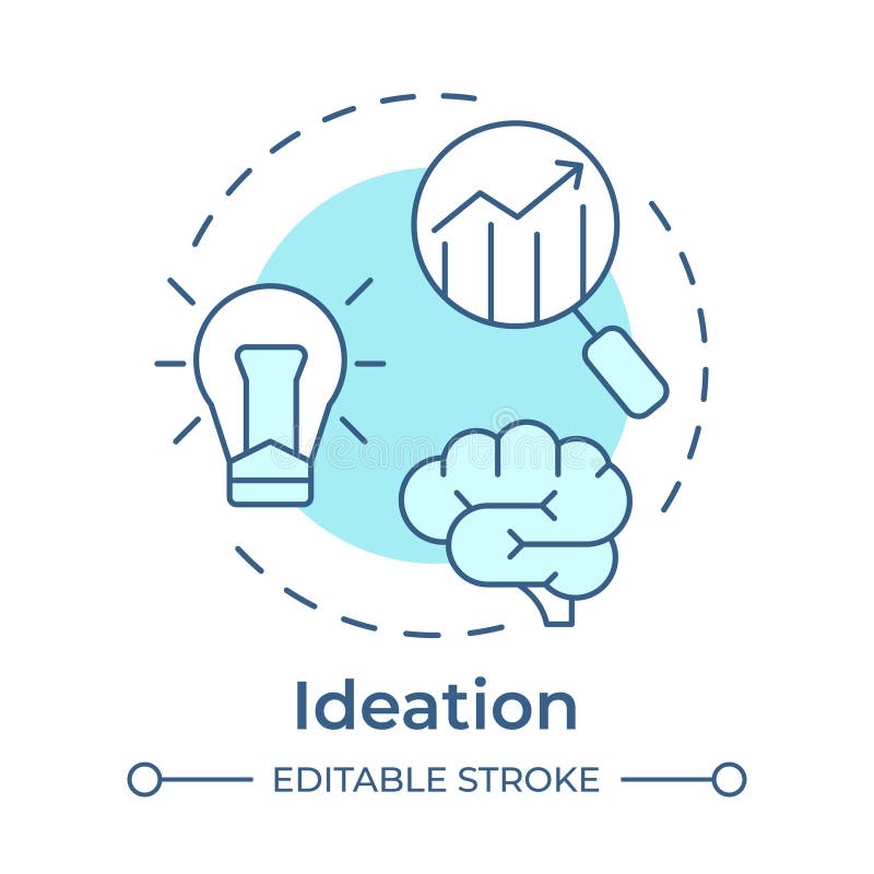 Ideation Soft Blue Concept Icon Stock Illustration - Illustration of ...
