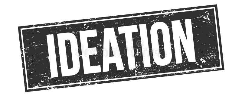 IDEATION Text on Black Grungy Rectangle Stamp Stock Illustration ...