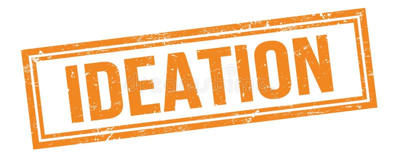 IDEATION Text on Orange Grungy Vintage Stamp Stock Illustration ...
