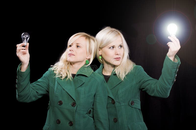 Idee En Geen Concept Van Ideemeisjes Stock Foto - Image of slecht ...