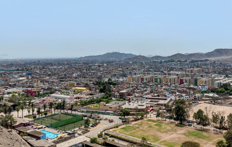 Ideia Aérea Da Arquitetura Da Cidade De Lima, Peru Imagem de Stock ...