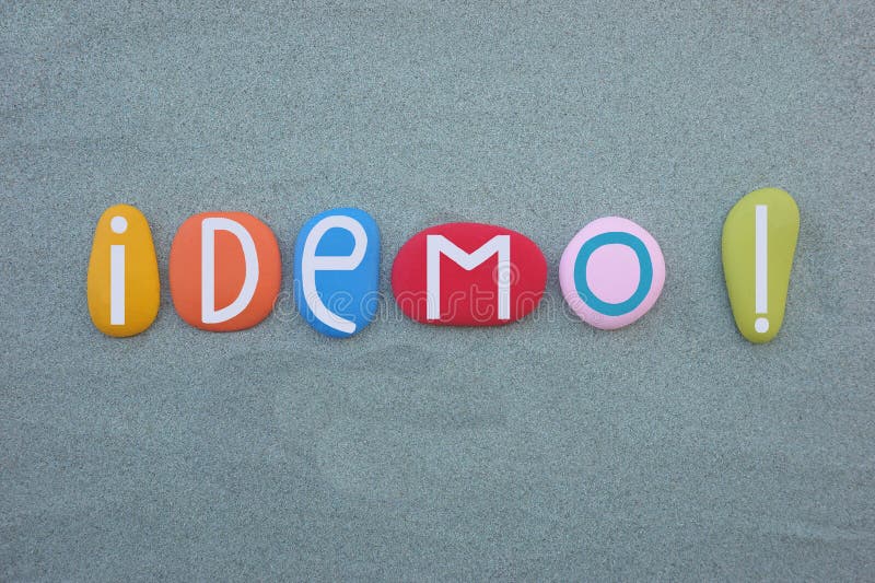 Idemo, Serbian Word Composed with Hand Painted Multi Colored Stone ...