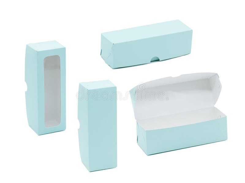 Identical Blue Windowed Boxes Shot from Different Angles in Composition ...