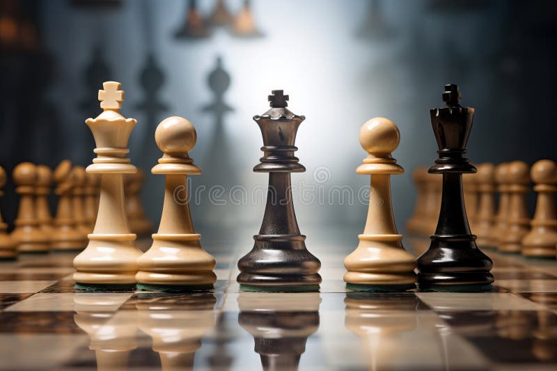 Identical Chess Pieces in a Chess Match Stock Illustration ...