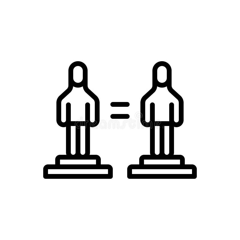 Black Line Icon for Identical, Similar and Twin Stock Illustration ...