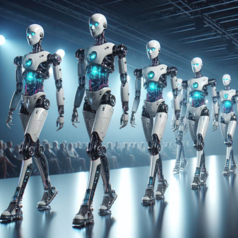 Robots Walking on the Catwalk. Stock Image - Image of design, catwalk ...