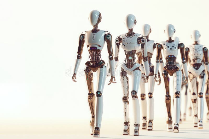 Robots Walking on the Catwalk. Stock Image - Image of design, catwalk ...