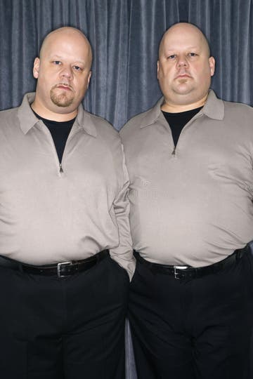 Identical twin men. stock image. Image of people, indoors - 2431225