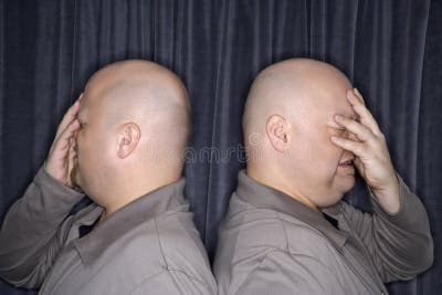 Identical twin men. stock photo. Image of covering, conceal - 2431228