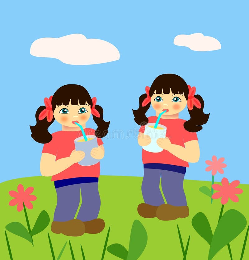 Identical Twins stock illustration. Illustration of green - 17319429