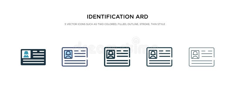 Identification Ard Icon in Different Style Vector Illustration. Two ...