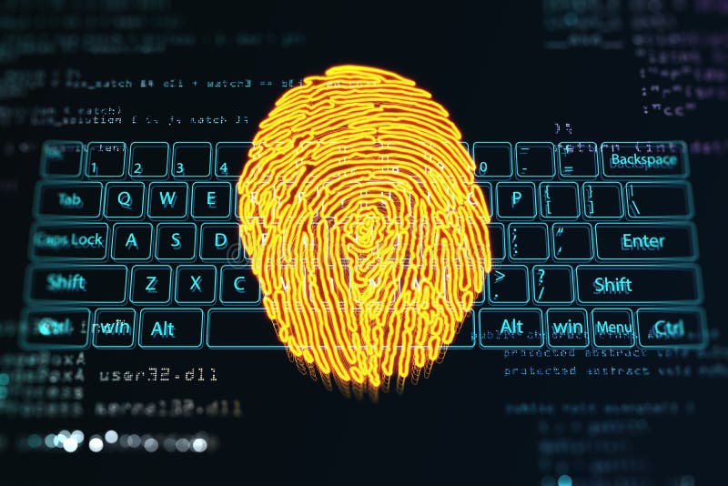 Identification and Authentication Concept with Digital Yellow Human ...