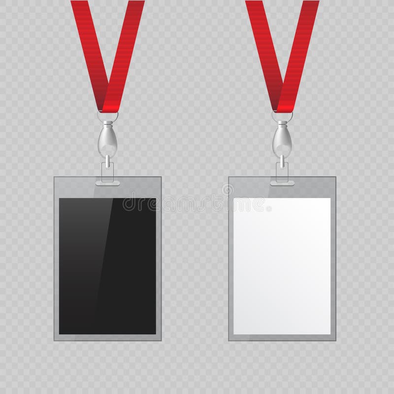 Identification Badge. Id Card Vector Set on Grey Background Stock ...